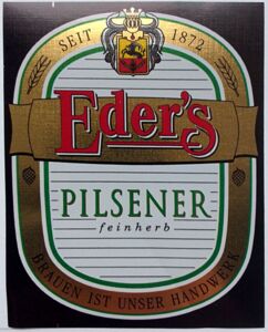 Drink Label: Eder's Pilsner (Eder & Heylands Brauerei, Germany, Federal ...