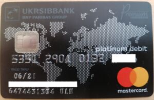 Bank Card: MasterCard Platinum Debit (Ukrsibbank, UkraineCol:UA-MC-0455.06