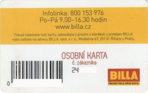 Functional Card: BILLA - Bonus club - OSOBNI KARTA - Personal Card ...