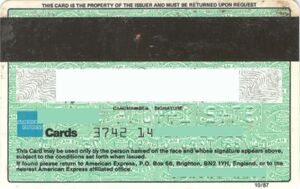 Bank Card: American Express classic UK 374214 10-87 (American Express ...