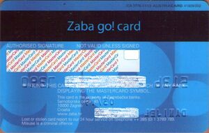 Bankovna kartica-kreditna kartica: Zaba go! card (Zagrebacka Banka ...