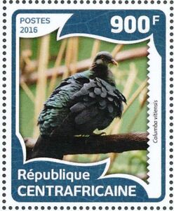 Stamp: Metallic Pigeon (Columba vitiensis) (Central African Republic ...