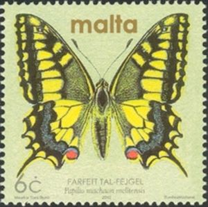 Briefmarke: Maltese Swallowtail (Papilio machaon melitensis) (Malta ...