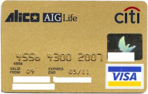 Bank Card: Alico AIG Life citi VISA (06/05) (Citibank, GreeceCol:GR-VI ...