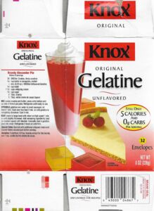Food Label: Knox Gelatine (Kraft Foods Group, Inc., United States of ...