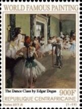 Stamp: The Dance Class by Edgar Degas (Central African Republic ...