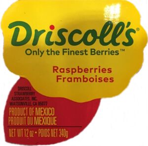 Food Label: Driscoll's Raspberries (Driscoll Raspberry Associates, Inc ...