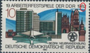 Stamp: Buildings in Neubrandenburg (Germany, Democratic Republic (DDR ...