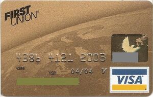 Bank Card: Fist Unión (First Union Bank, United States of AmericaCol:US ...