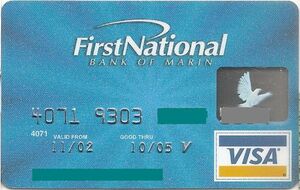 Bank Card: Fist National Bank (First National Bank, United States of ...