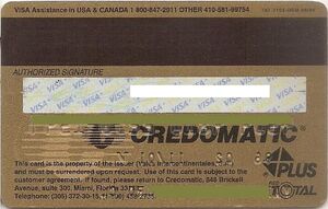 Bank Card: Credomatic (Credomatic, United States of AmericaCol:US-VI-0808