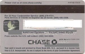 Bank Card: Chase bp (Chase, United States of America) Col:US-VI-0870