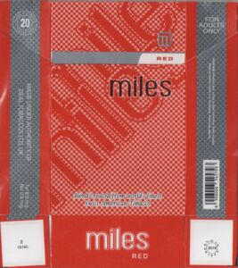 Cigarette Pack: Miles red (United Kingdom of Great Britain & Northern ...