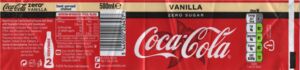 Drink Label: Coca-Cola Zero Vanilla (Coca-cola HBC N. Ireland Ltd ...