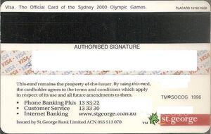 Bank Card: St. Geoge (St. George Bank, Australia) Col:AU-VI-0034
