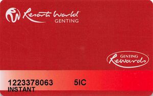 Casino Card: Resorts World Genting (Genting Rewards, Malaysia) Col:MY-0003
