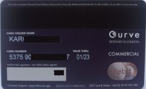Bank Card: Curve Commercial (Wirecard Card Solutions Ltd, United ...