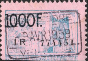 Stamp: Fiscal (Belgium: Revenue Stamps(Revenues) Col:BE 1959-03