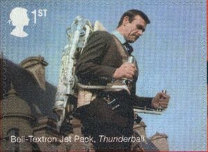 Stamp: Bell-Textron Jet Pack from "Thunderball" (United Kingdom of ...