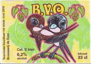 Drink Label: B.v.o (Bierbrouwerij De Eem, Netherlands) Col:NL-BEER-014402