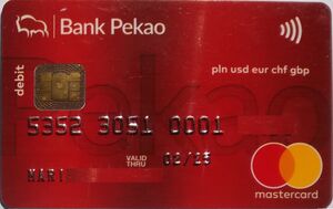 Bank Card: Mastercard Debit (Bank Polska Kasa Opieki SA/Bank Pekao SA ...