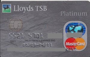 Bank Card: Lloyds Tsb (Lloyds TSB, United Kingdom of Great Britain ...