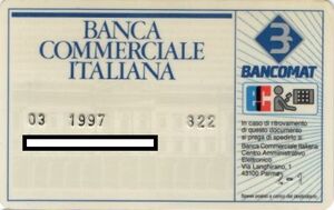 Bank Card: Banca Commerciale Italiana (Banca Commerciale Italiana ...