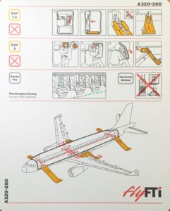 Safety Card: A320-200 (Fly FTI, Germany, Federal RepublicCol:FTI-DE-0002