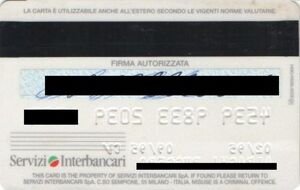 Bank Card: San Paolo - Cartasi (Banca San Paolo, ItalyCol:IT-VI-0091