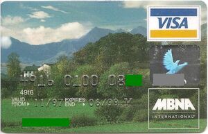Bank Card: MBNA International (MBNA International, United Kingdom of ...