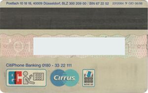 Bank Card: CITIBANK Maestro ec 01 (Citibank, Germany, Federal Republic ...