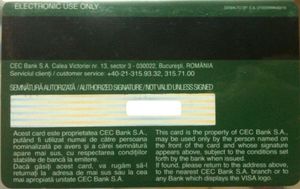 Bank Card: Cec (CEC / Casa de Economii si Consemnatiuni, Romania) Col ...