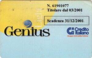 Bank Card: Genius (Credito Italiano, ItalyCol:IT-GM-0053