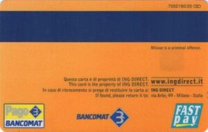 Tarjeta de Banco: Ing Direct V Pay (ING DIRECT, ItaliaCol:IT-VP-0007
