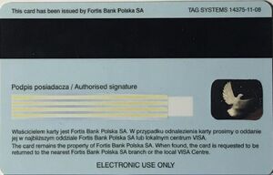 Bank Card: Visa Elektron (Fortis Bank, PolandCol:PL-VE-0175.02