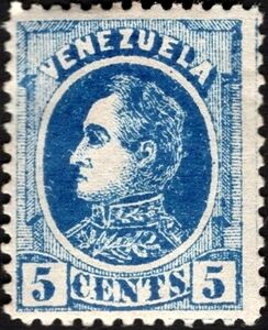 Stamp: Effigy of Simón Bolívar (Venezuela(Effigy of Simón Bolívar) Mi:VE 23x,Sn:VE 68,Yt:VE 24 ...