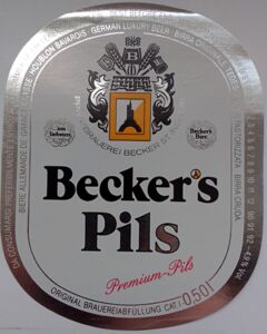 Drink Label: Becker's Pils (Privatbrauerei Becker, Germany, Federal ...