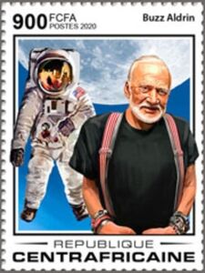 Stamp: Buzz Aldrin (Central African Republic(Buzz Aldrin, 90th Birth ...