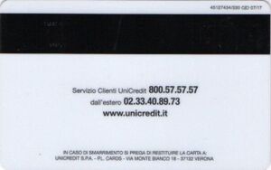 Bank Card: UniCredit Cash (UniCredit Banca, ItalyCol:IT-GM-0060