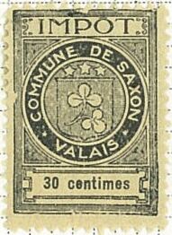 Stamp: Saxon (Switzerland: Revenue Stamps(Revenue - Saxon) Col:CH-GEB ...