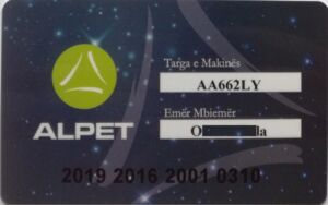 Functional Card: Alpet (Filling Stations, Albania(Alpet) Col:AL-ALP-001