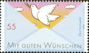 Stamp: Greetings: Peace Dove (Germany, Federal Republic(Post: Greeting ...