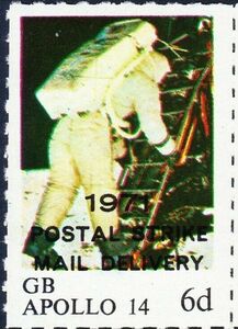 Stamp: Apollo 14. Postal Strike Mail Delivery (United Kingdom ...