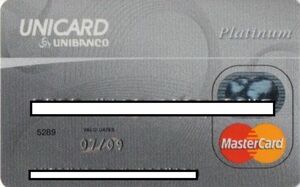 Cartões de bancos: Unicard Platinum (Unibanco, BrasilCol:BR-MC-0094