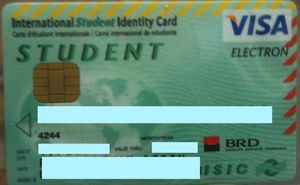 Bank Card: Student (Brd Groupe Societe Generale, RomaniaCol:RO-VE-0029.02