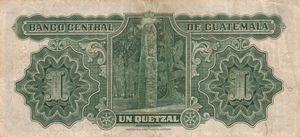 Banknote: 1 Quetzal (Guatemala(1946-1948 Provisional Issue) Wor:P-20