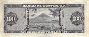 Billete de Banco: 100 Quetzales (Guatemala(1948-1955 "Printer ABNC ...