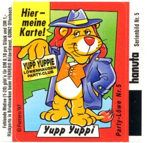 Meal Toy: 5 Yupp Yuppi (Stickers, Germany(Hanuta - Party Löwen) Col:HAN ...