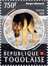 Stamp: German Shepherd (Togo) (Dogs (2015:1)) Mi:TG 6737