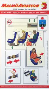 Safety Card: British Aerospace BAe 146-100/200 (Malmo Aviation ...